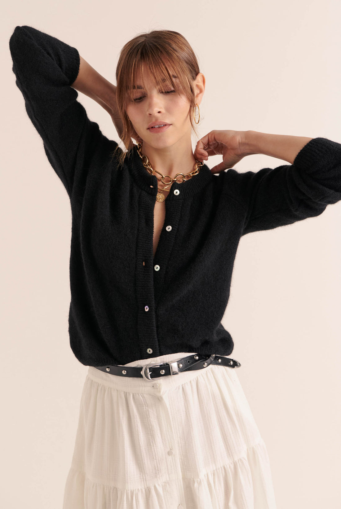 Cameron black studded belt - Balzac Paris