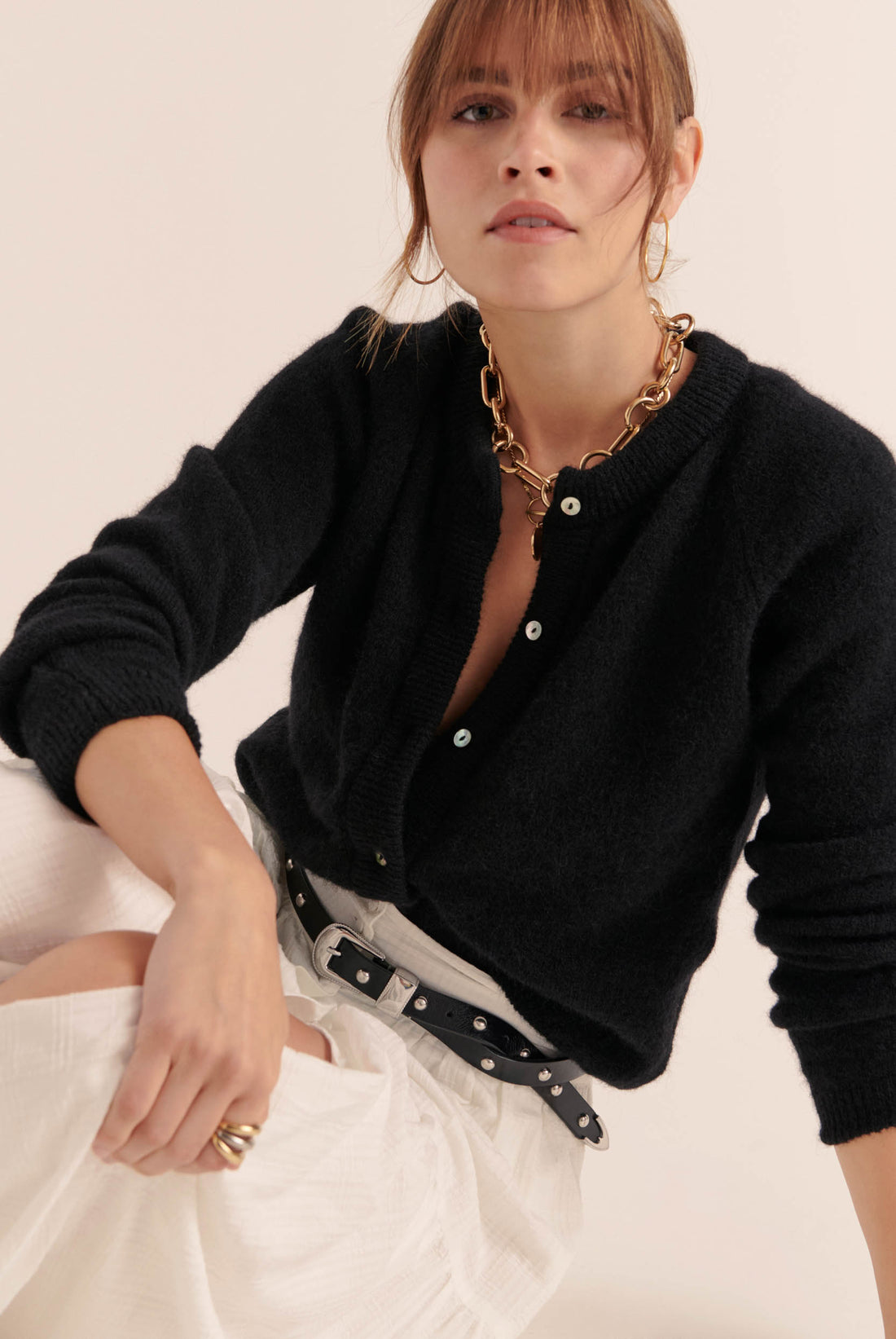 Cameron black studded belt - Balzac Paris