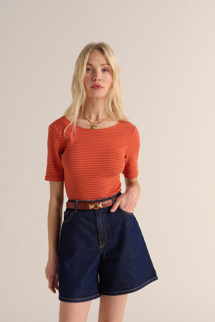 Body Heureuse rayures rouge et orange - Balzac Paris
