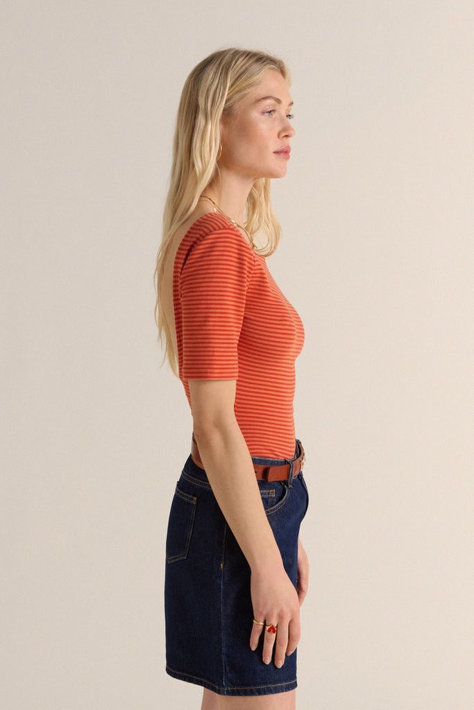 Body Heureuse rayures rouge et orange - Balzac Paris