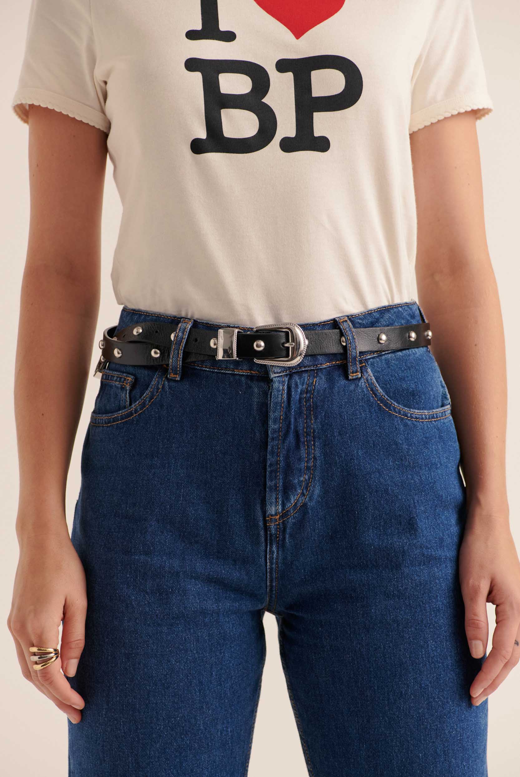 Cameron black studded belt - Balzac Paris