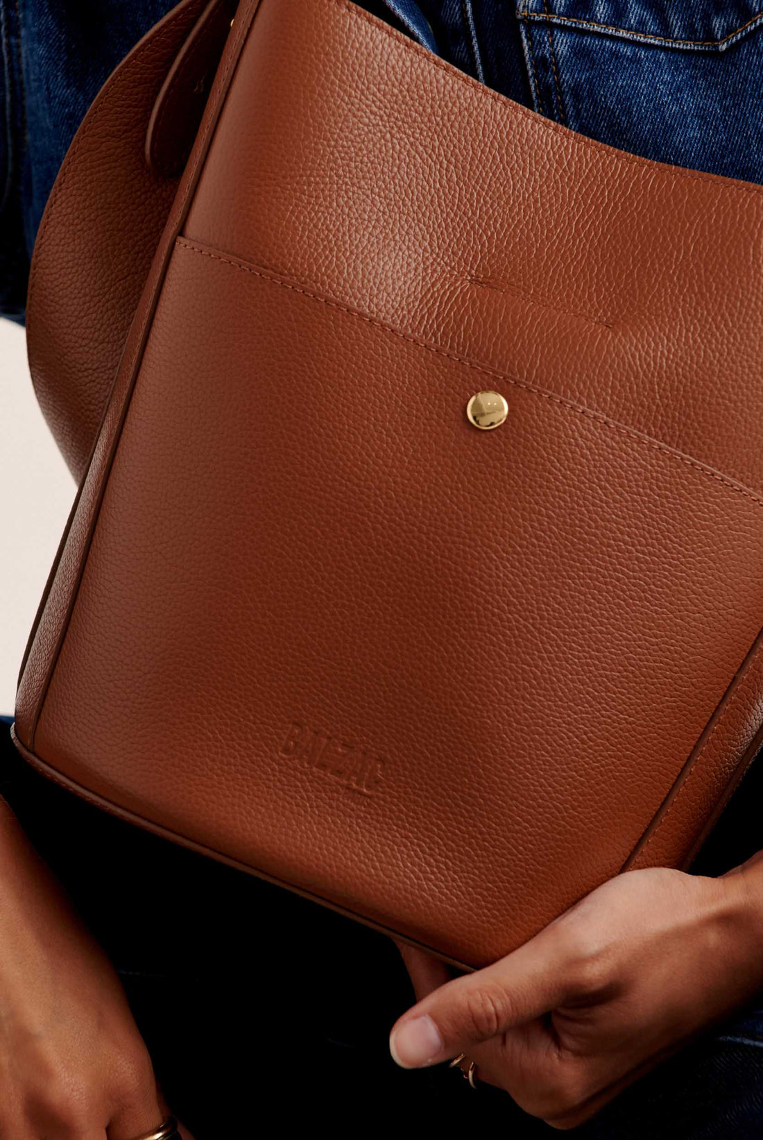 Sofia grained cognac orange interior bag - Balzac Paris