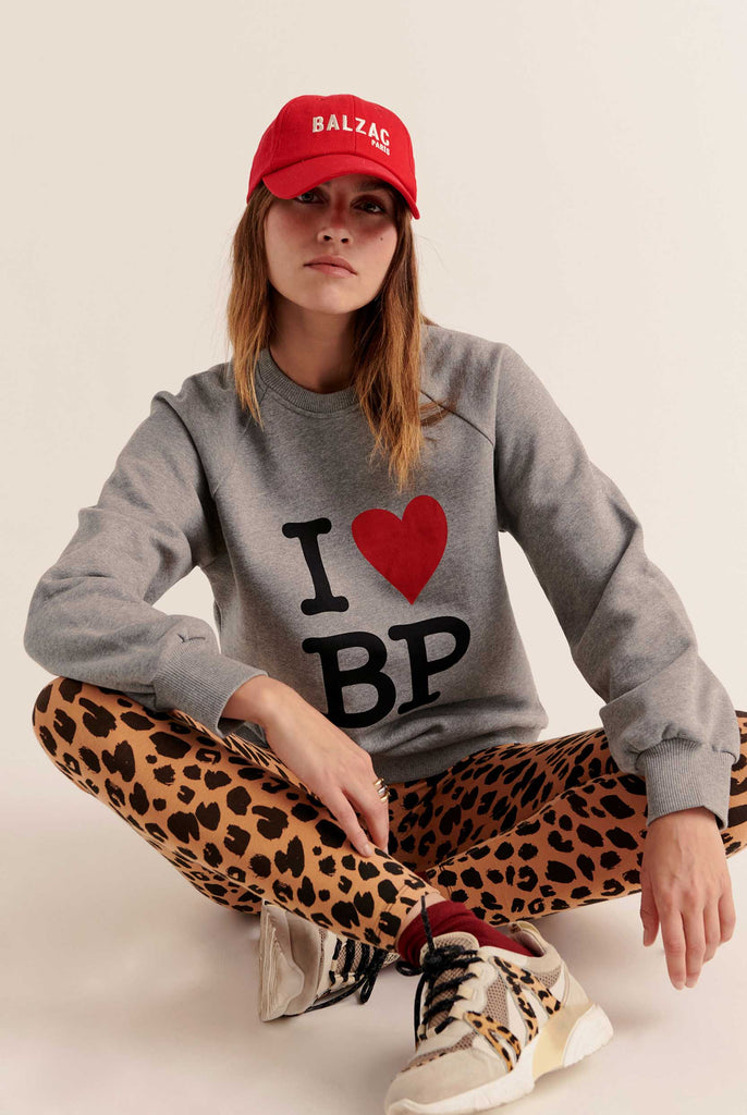 Sweat-shirt Jack I Love BP gris - Balzac Paris