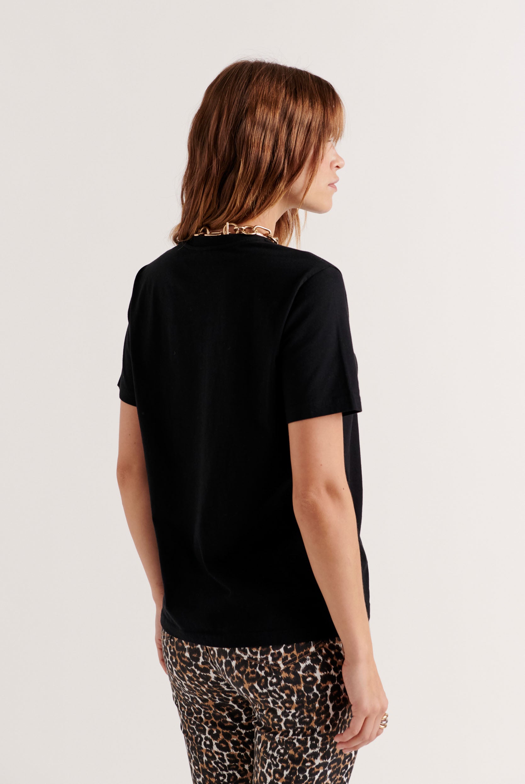 Tee-shirt uni noir simple coton bio GOTS Bree - Balzac Paris