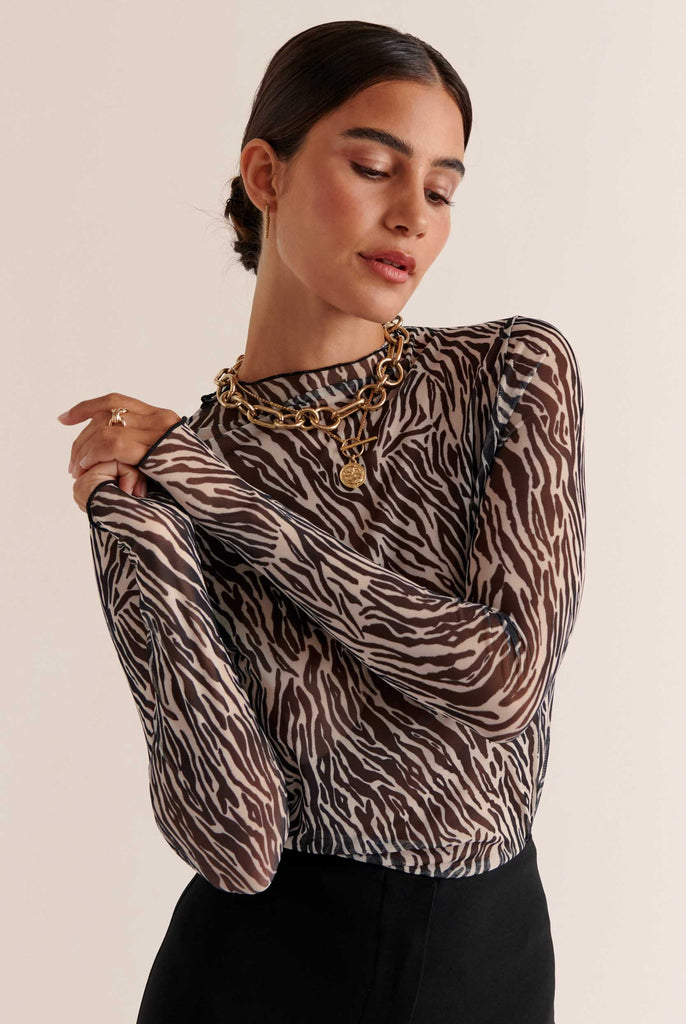 Top Isabella zébré noir et blanc - Balzac Paris