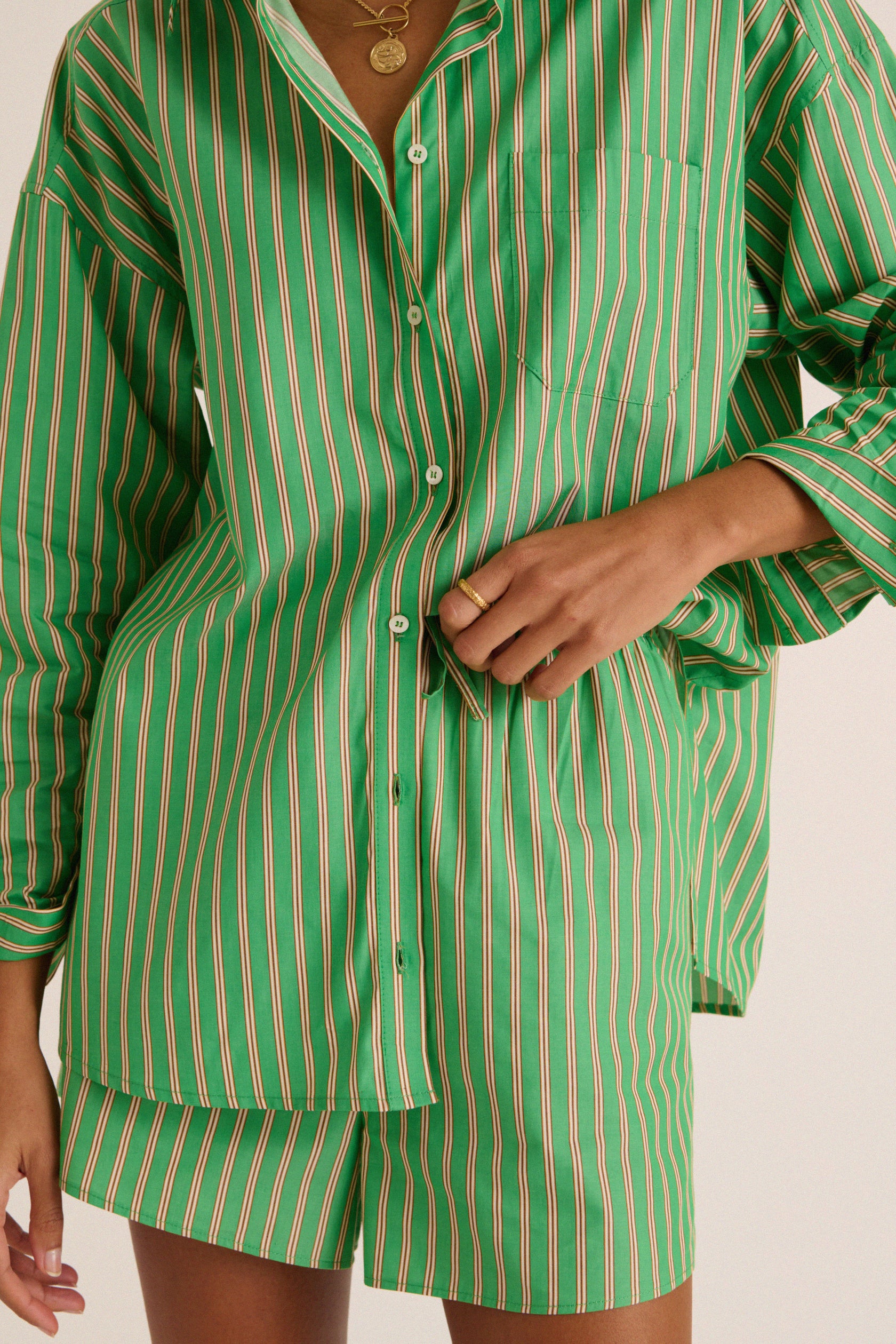 Chemise Hector rayures vert et orange - Balzac Paris