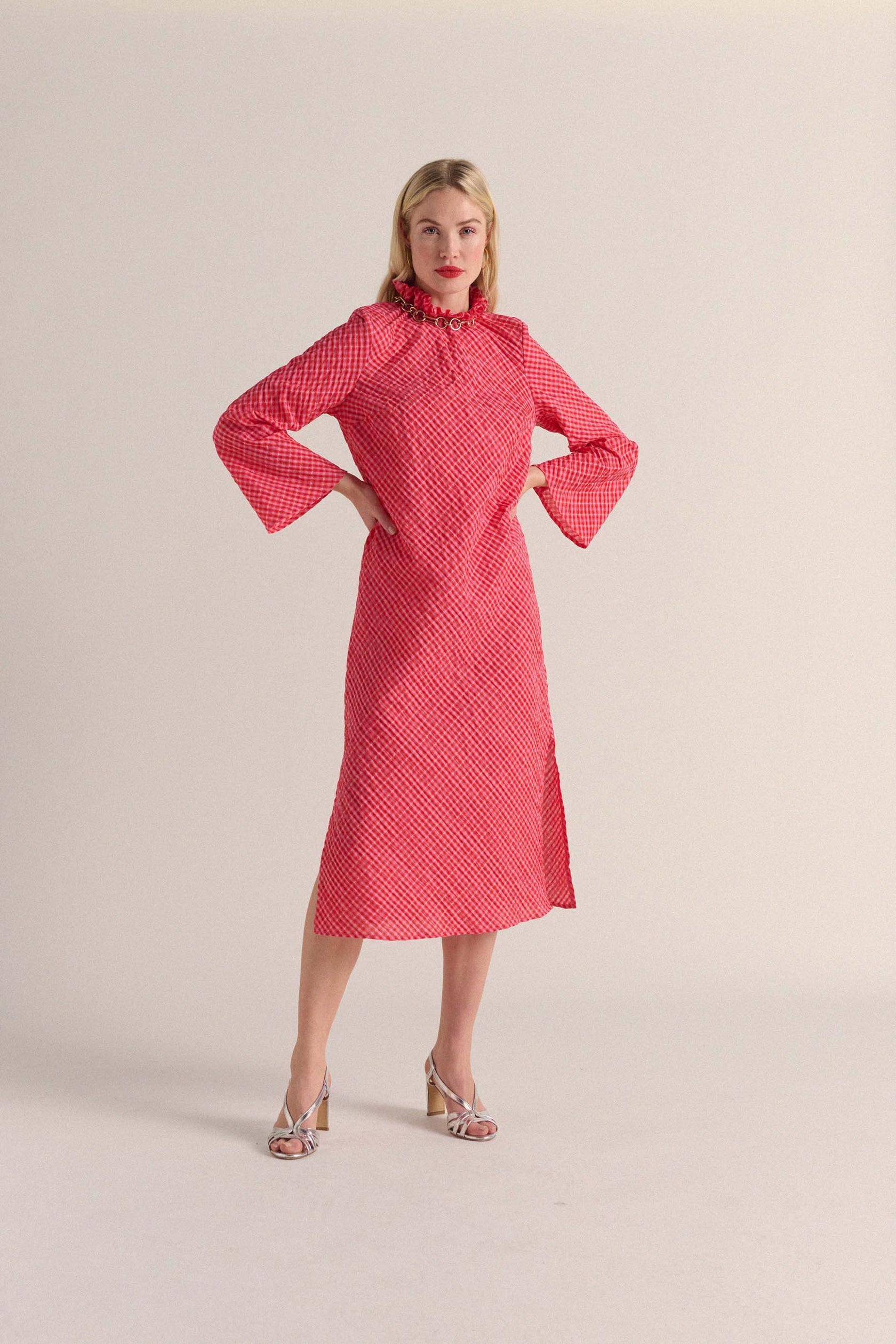 Robe Pépite vichy rose et rouge - Balzac Paris