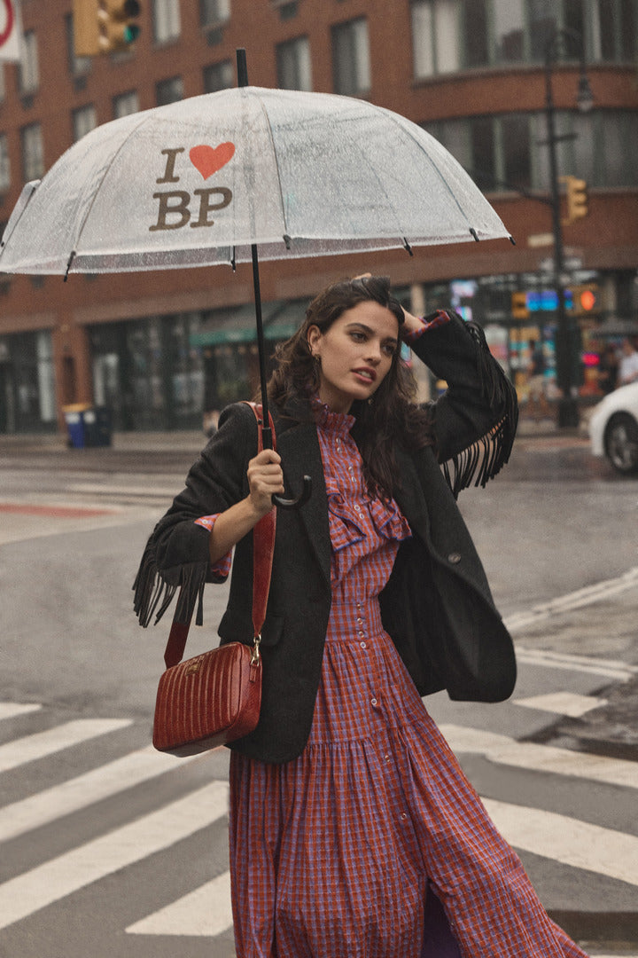 Salina orange and purple gingham skirt - Balzac Paris