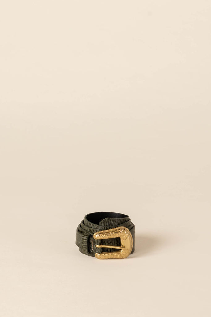 Embossed green Influence belt - Balzac Paris
