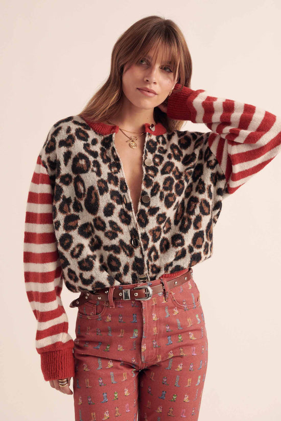 Red and leopard Idole cardigan - Balzac Paris