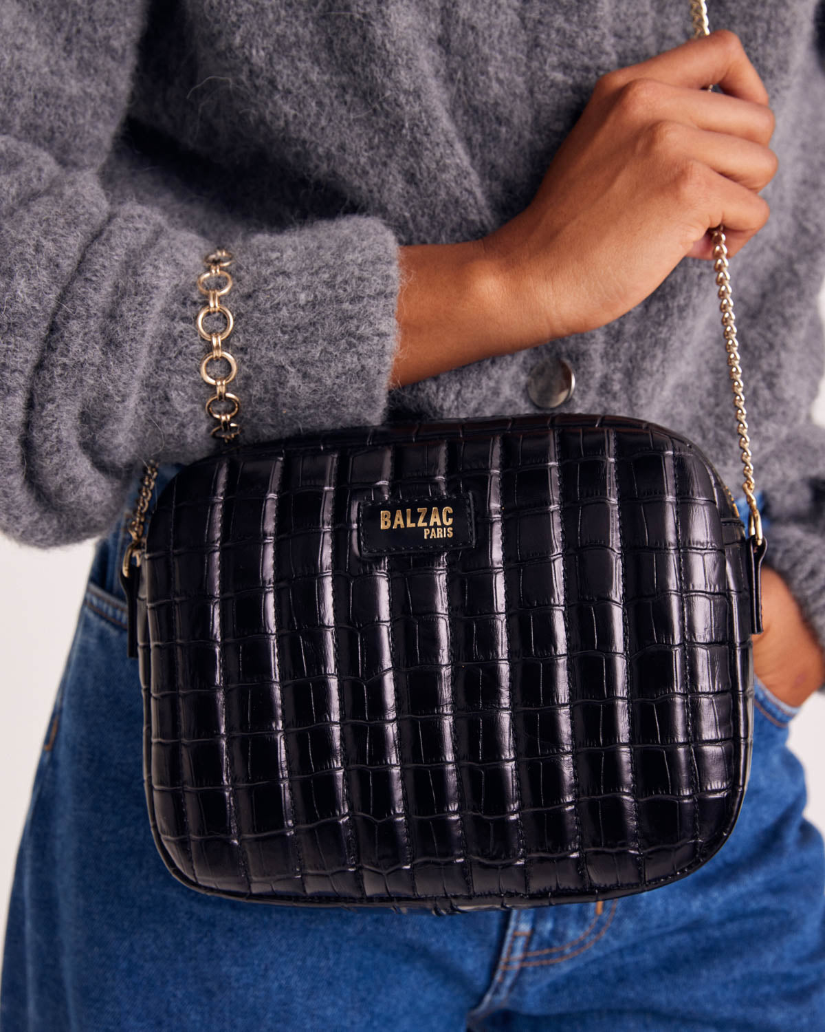 Sac César noir embossé - Balzac Paris