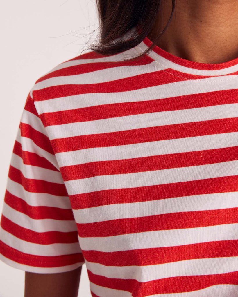 Tee shirt Bree rayures rouge coquelicot et blanc - Balzac Paris