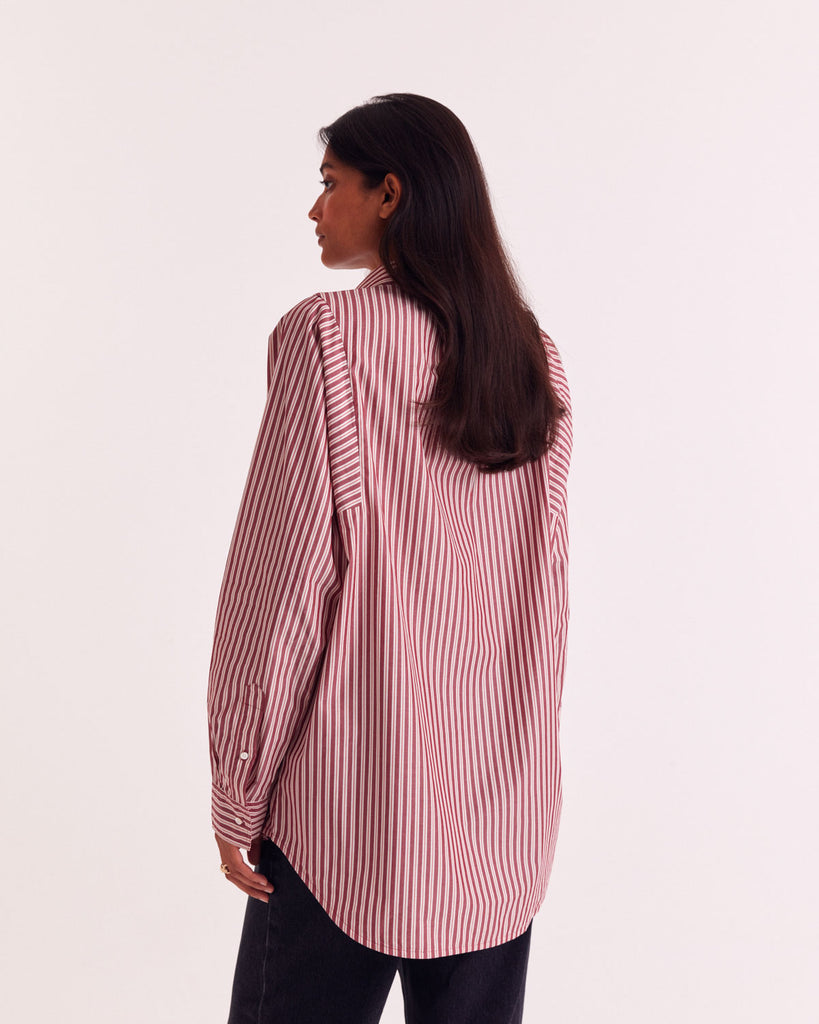 Chemise Eudes rayures rouge et blanc - Balzac Paris