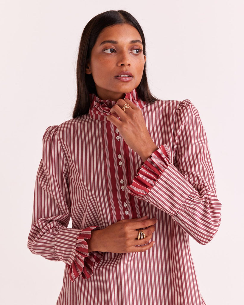 Blouse Source rayures rouge et blanc - Balzac Paris