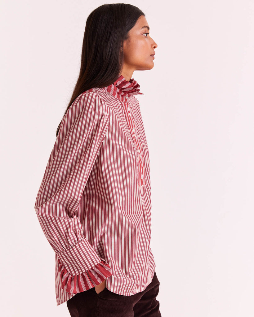 Blouse Source rayures rouge et blanc - Balzac Paris