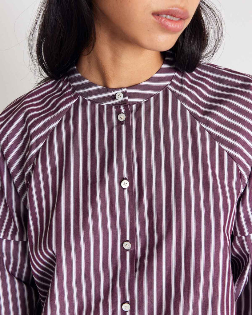 Chemise Josephine rayures prune - Balzac Paris