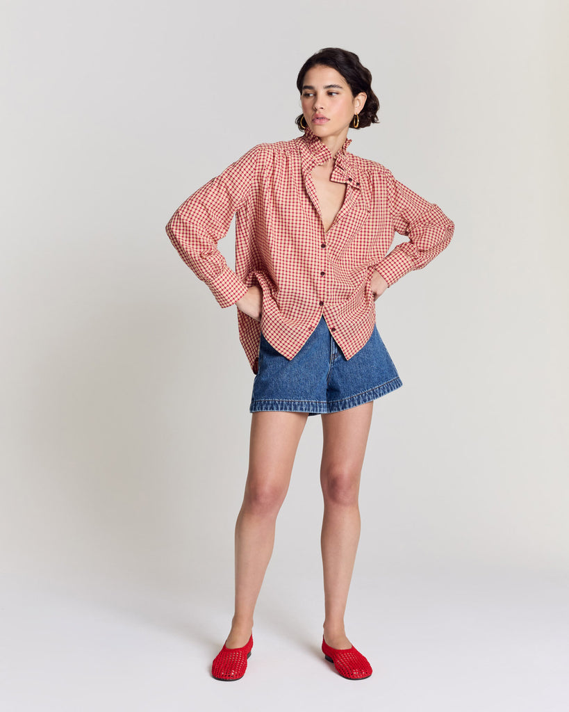 Leonor red and yellow gingham shirt - Balzac Paris