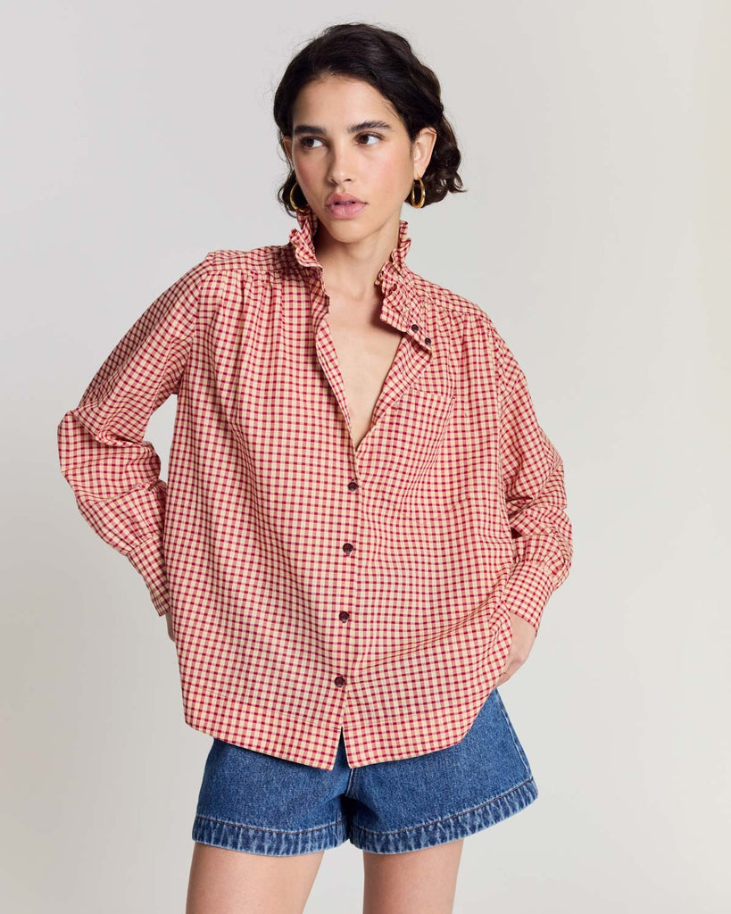 Leonor red and yellow gingham shirt - Balzac Paris
