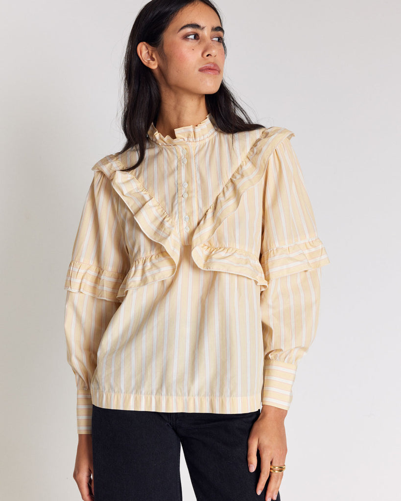 Blouse Amelia rayures jaunes - Balzac Paris