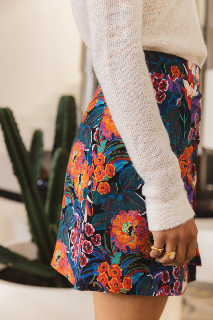 Cadence skirt with bouquet of flowers print - Balzac Paris
