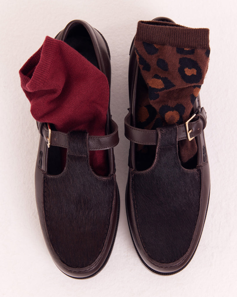 Chaussette Léo léopard fauve - Balzac Paris