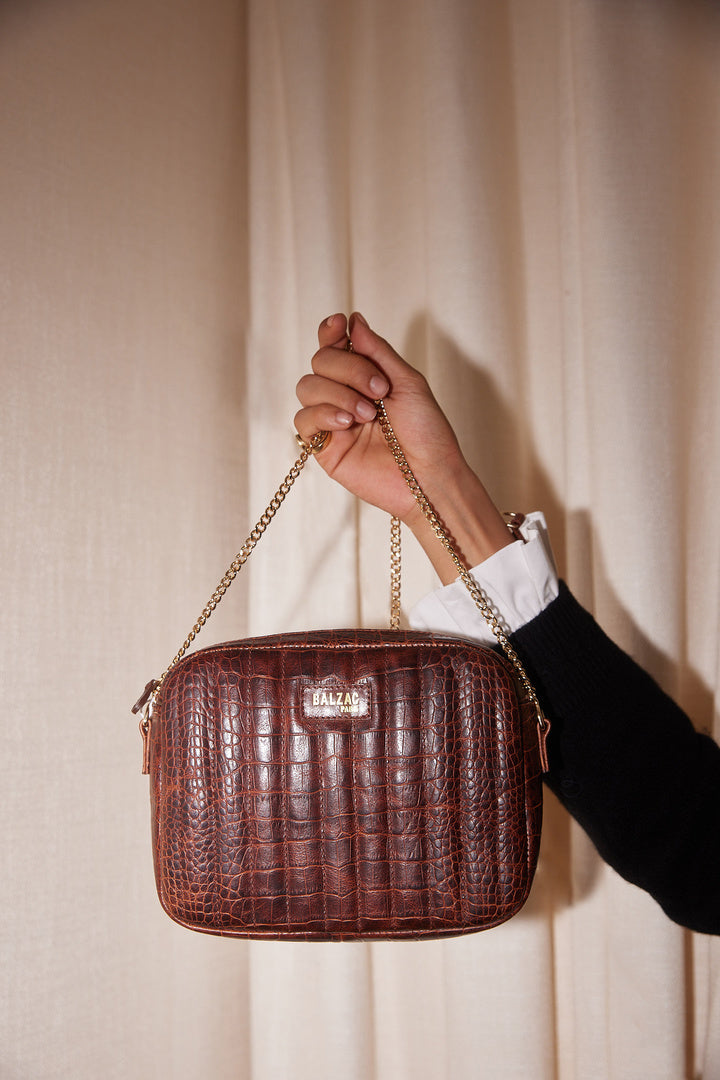 Sac césar cognac embossé - Balzac Paris