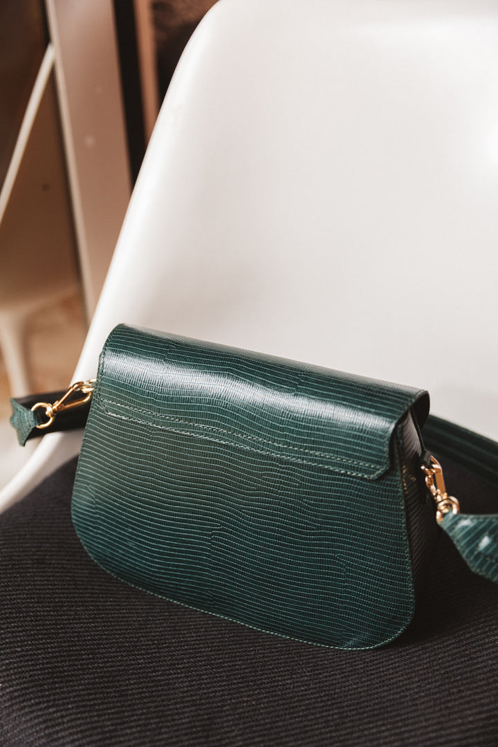 Green lizard embossed Lyrique bag - Balzac Paris