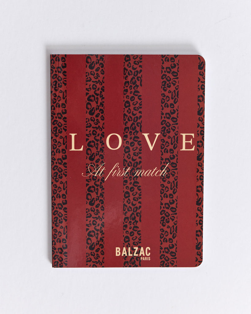 Carnet A5 rayures rouges et léopard Love - Balzac Paris
