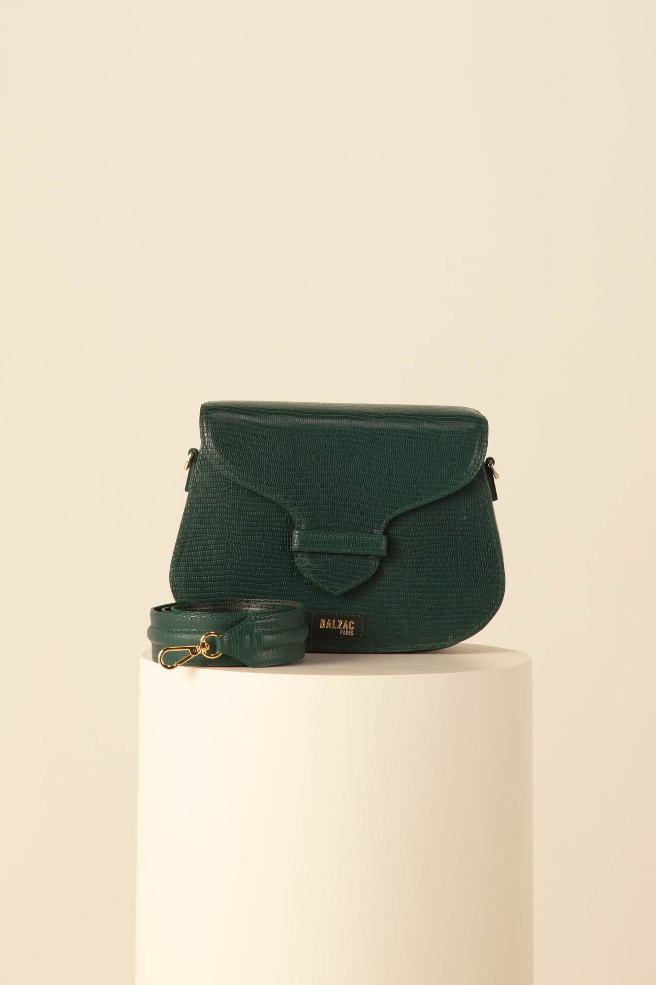 Green lizard embossed Lyrique bag - Balzac Paris