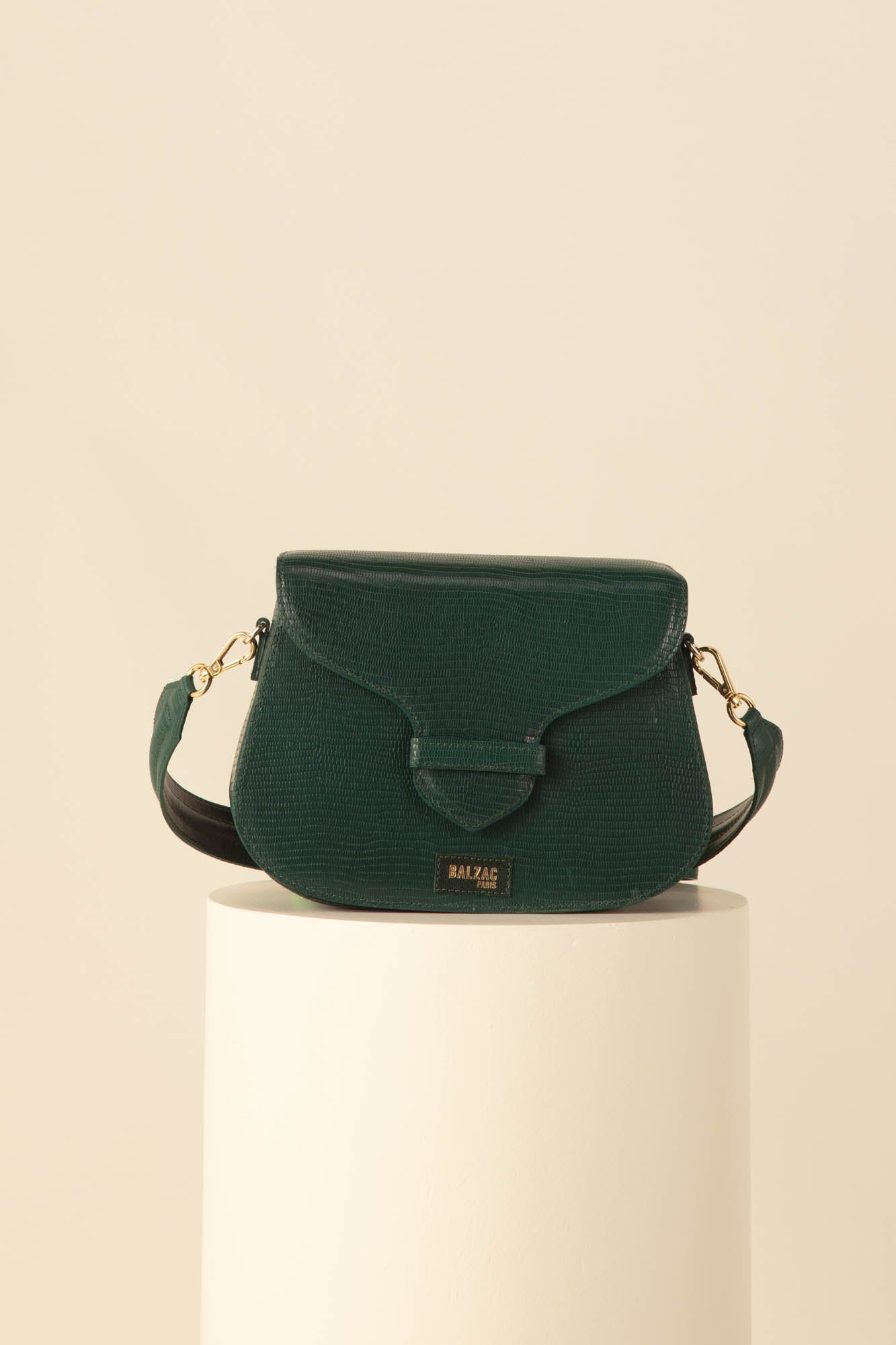 Green lizard embossed Lyrique bag - Balzac Paris