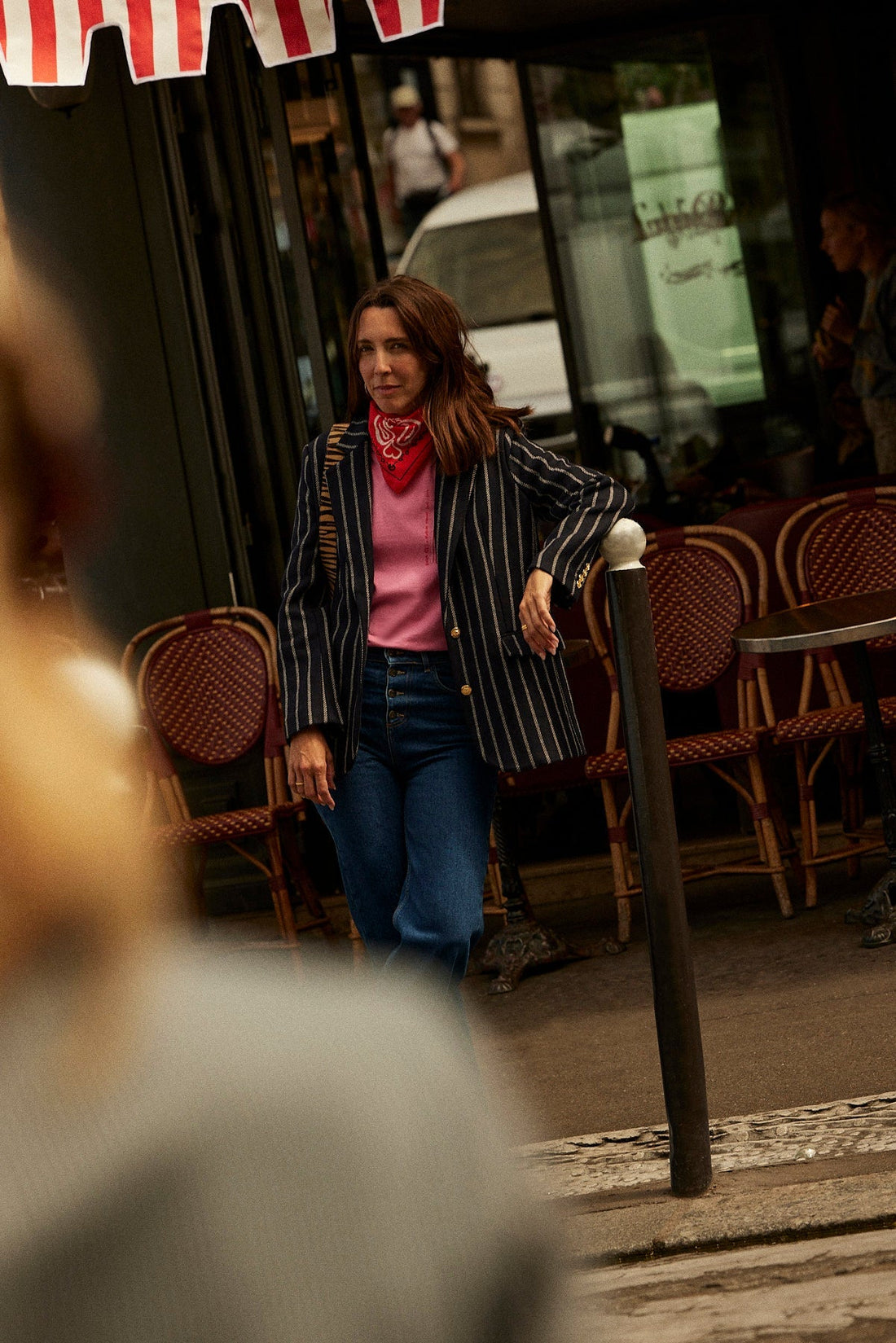 Veste Lueur rayures marine et crème - Balzac Paris