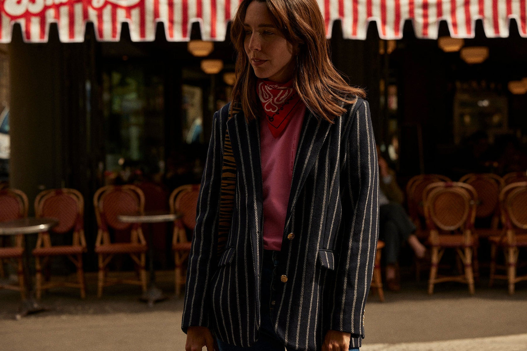 Veste Lueur rayures marine et crème - Balzac Paris