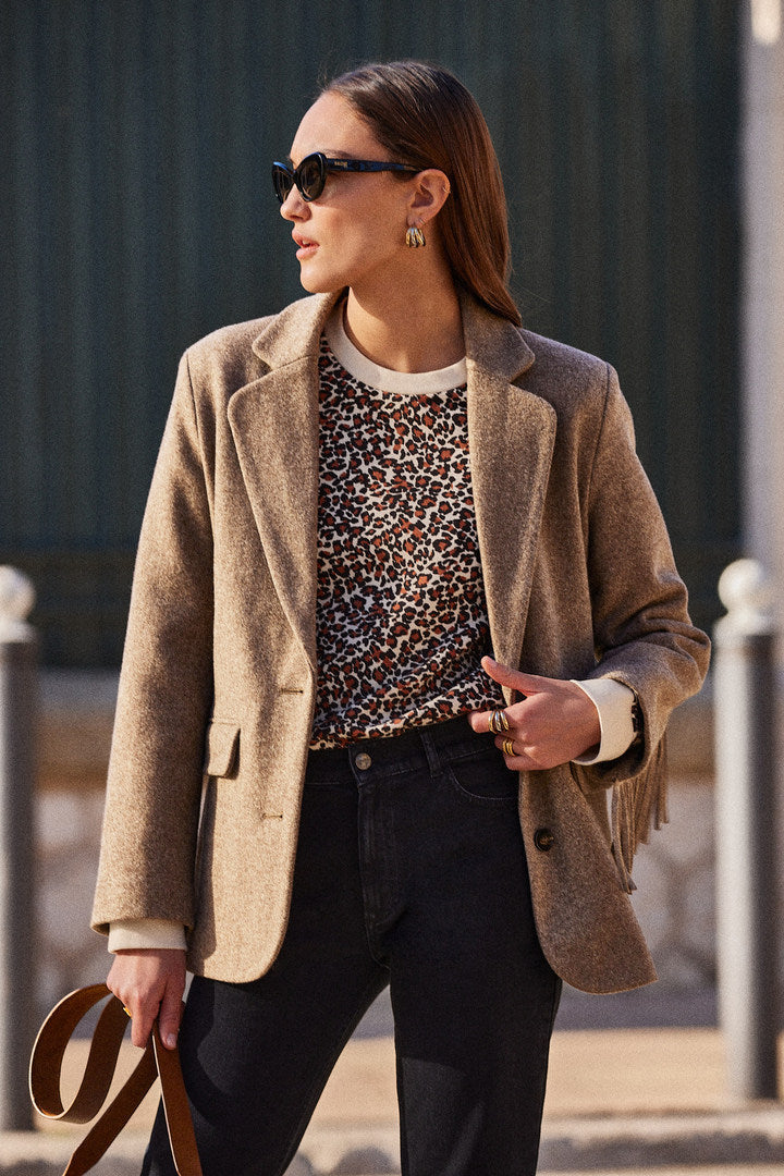 Sweatshirt Ignace leopard soft cotton woman - Balzac Paris