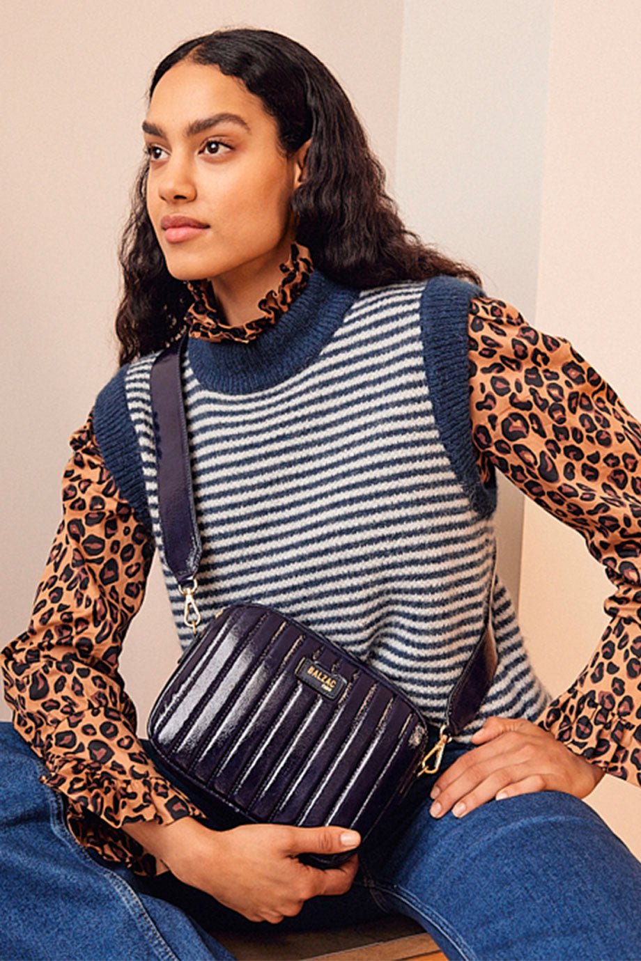 Blason navy and white striped sweater - Balzac Paris